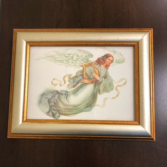 Vintage | Holiday | Vintage Framed Angel Picture | Poshmark
